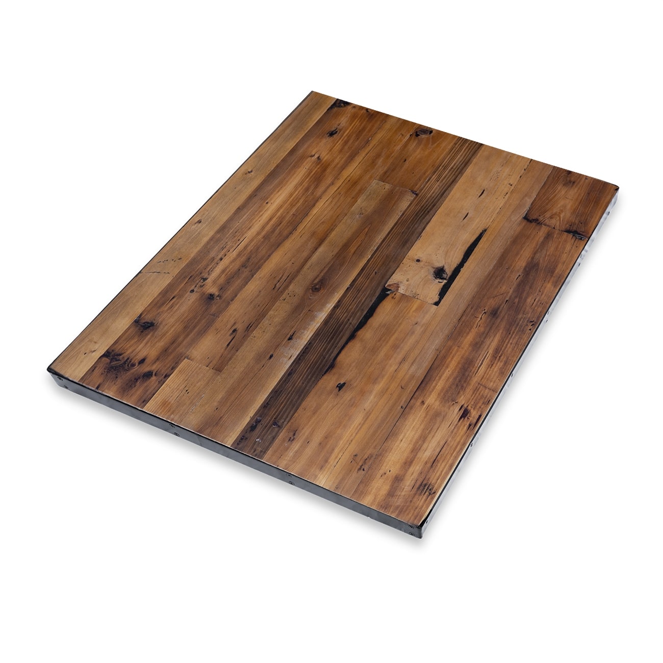 Reclaimed Wood Tabletops With Metal Edge Economy Reclaimed Wood Tabletops With Metal Edge Economy