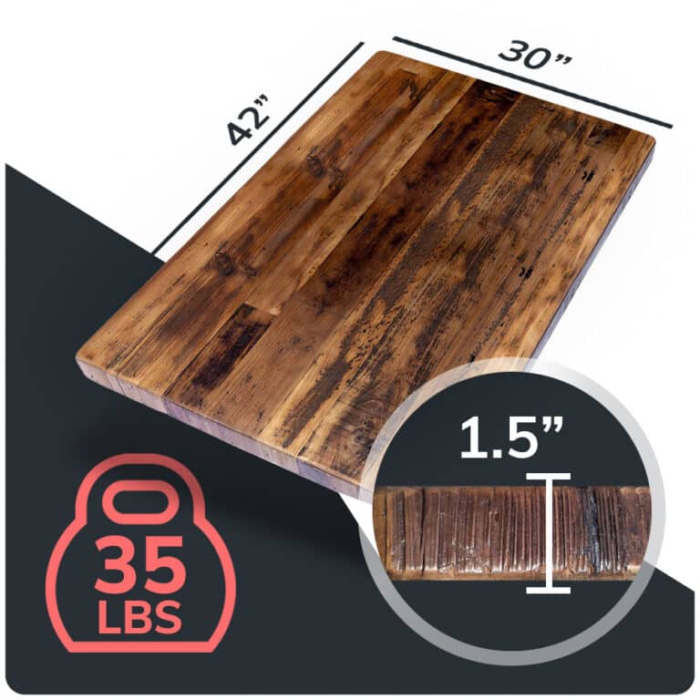 Reclaimed Wood Straight Plank Table Tops